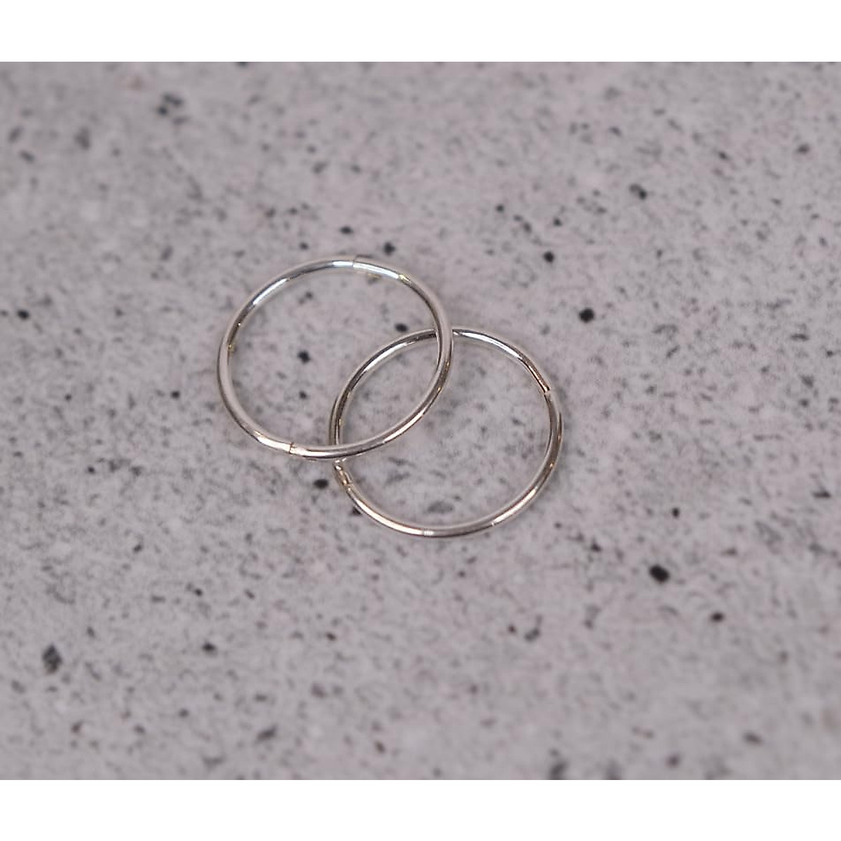 925 Sterling Silver Seamless Sleeper Hoop Earrings Small Thin Handcrafted 8mm 10mm 12mm 14mm For Women Men