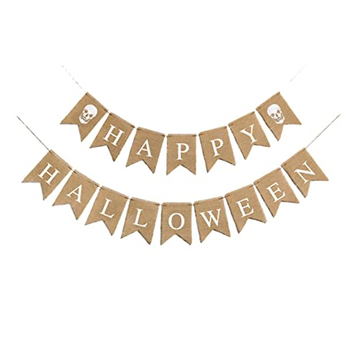 Halloween Decorations,Halloween Banner Halloween Burlap Multicolored Design Pumpkin Witch Bunting Banners for Halloween Party Decoration 1Set