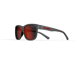 Tifosi Optics Swank XL Sunglasses (Satin Vapor, Smoke Lens with Red Mirror)