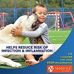 Cat & Dog Eye Wash Drops & Tear Stain Remover, Cleaner | Eye Infection Treatment Helps Prevent Pink Eye, Conjunctivitis, Relief Allergies Symptoms, Runny, Dry Eyes - Safe for Small Animals