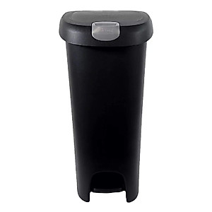 Hefty Lockable Step On Trash Can, 12 Gallon, Black, 2/Pack (HFTCOM225807545)