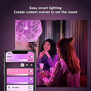 Philips Hue White and Color Ambiance 2-Pack A19 LED Smart Bulb, Compatible with Alexa & Google Assistant – A Certified for Humans Device & 552349 Smart Plug, 1 Count (Pack of 1), White