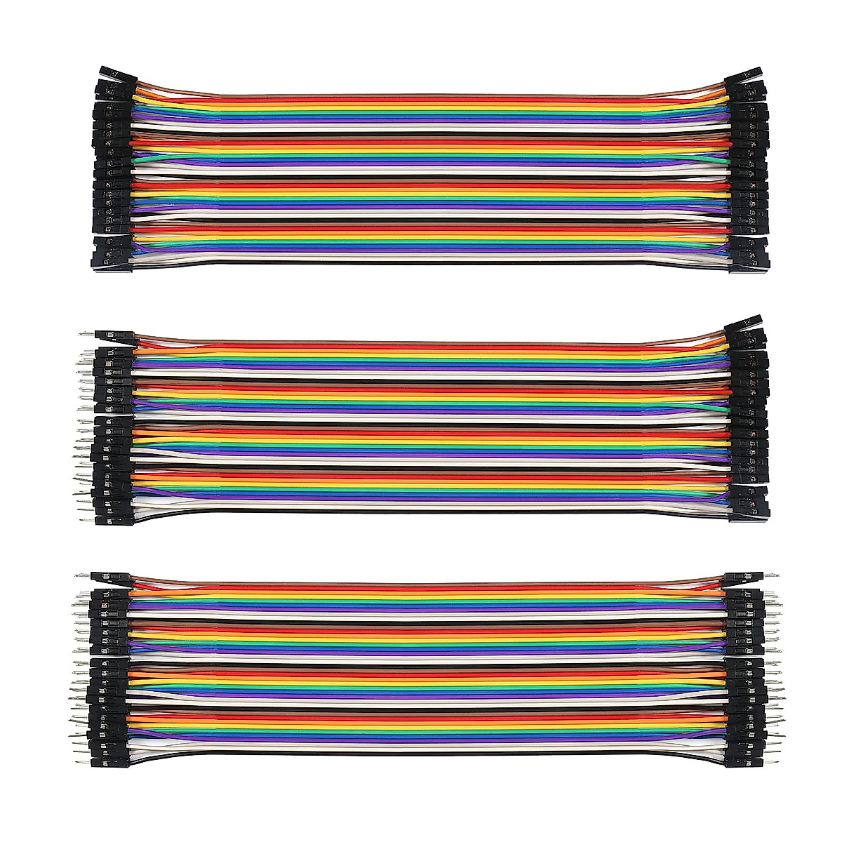DIANN 560pcs Jumper Wire Kit with Breadboard Wire Multicolored Jumper Wires 40pin M-F, 40pin M-M, 40pin F-F