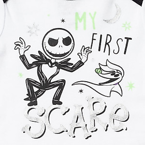 Disney Nightmare Before Christmas,Newborn Baby Boy or Girl Hoodie Bodysuit and Pants 3 Piece Set Black/White 6-9 Months