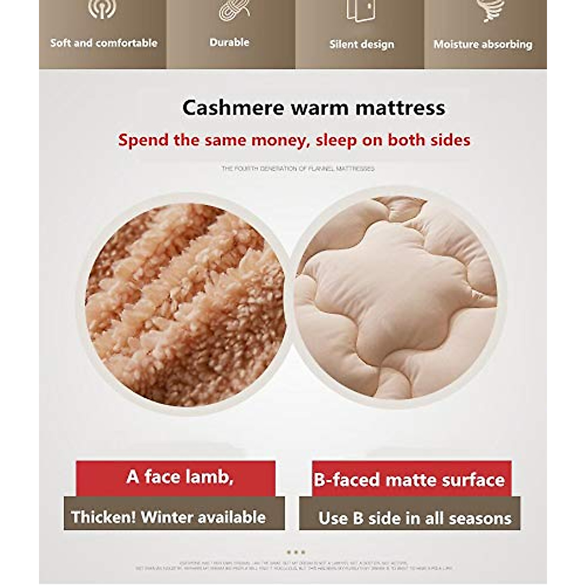 Plush Thicken Floor Mattress Non-Slip Quilting Tatami Mattress Japanese Foldable Futon Mat Single Double Mattress Topper Full Size for Adult Child etcC-100x200cm(39x79inch)