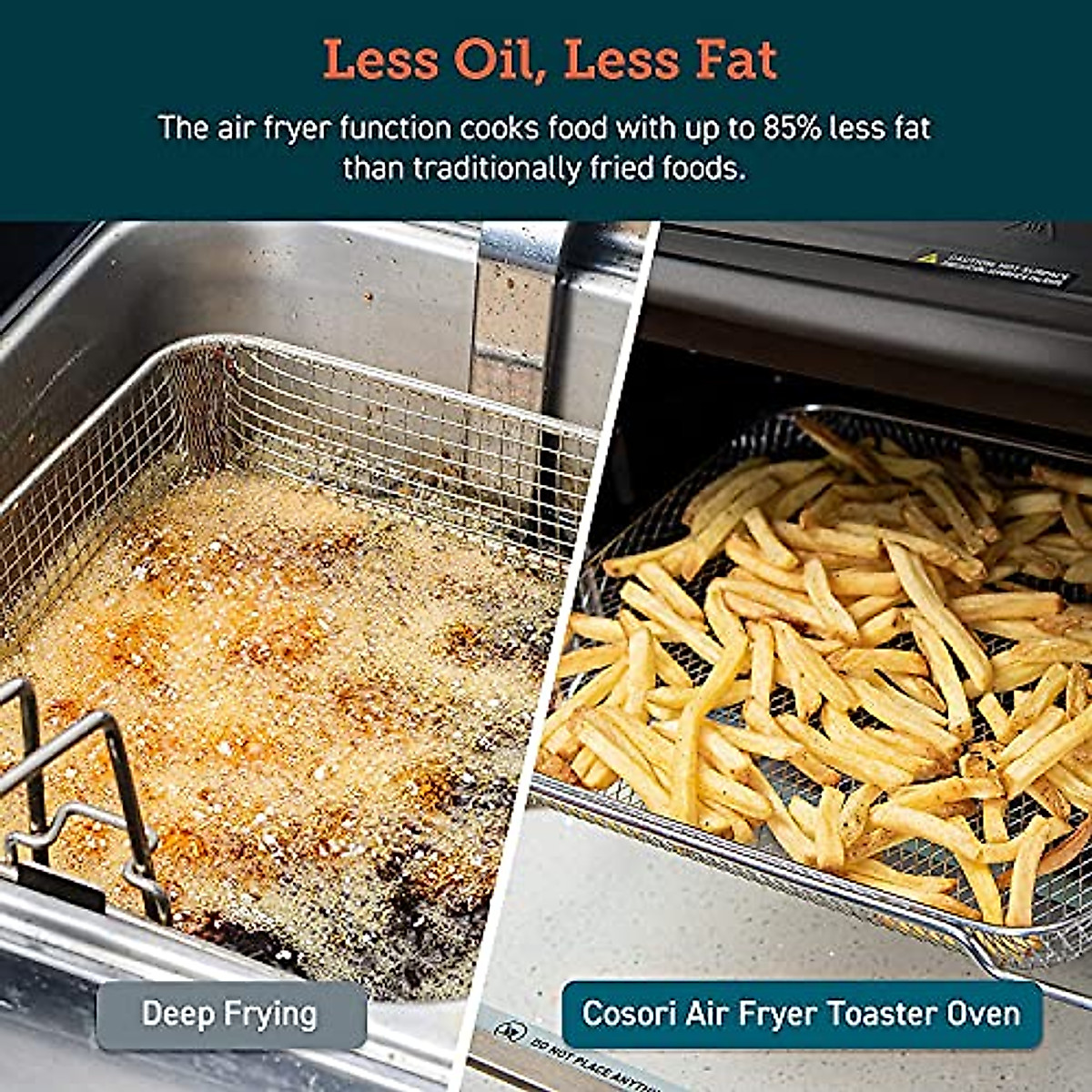 COSORI Smart 13-in-1 Air Fryer Toaster Oven Combo, Airfryer Rotisserie Sous Vide Convection Oven Countertop, Bake, Broil, Roast, Dehydrate, 134 Recipes & 4 Accessories, 32QT, Black, Stainless Steel