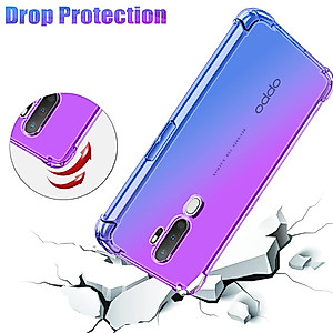 Gufuwo Case for Oppo A9 2020/OPPO A11X/OPPO A5 2020/OPPO A11 Cute Case Girls Women, Gradient Slim Anti Scratch Soft TPU Phone Cover Shockproof Protective Case for Oppo A9 2020 (Purple/Blue)