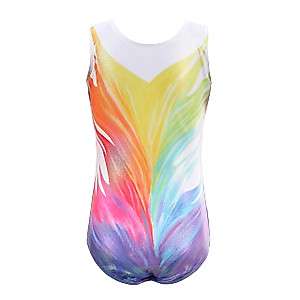 NXmaoyi Girls Gymnastics Leotards Sleeveless Dance Leotard Sportswear 5-14 Years (Diamond MutiColor, 11-12 Years)