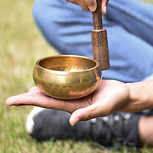 Singing Bowl Nepal-Beaten Tibetan Singing Bowl Set of 5 Hand Hammered - Buddhist Meditation Bowls From Nepal