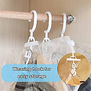 FETNHU Hanging Compressible Storage Bag, Hanging Vacuum Storage Bags with Pump, Reusable Space Saver Vacuum Storage Bags for Home Closet Organization Compression Seal (5PCS,M 67 x 90cm)