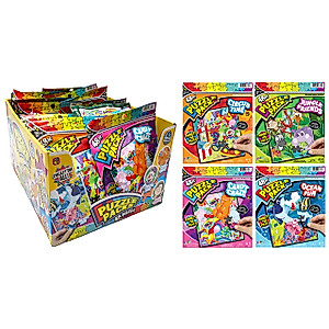 JA-RU's Mini Puzzle Pack (24 Puzzle Pack Assorted) with Resealable Travel Bag. Animal Puzzle Toys for Kids. Preschool Learning & Toddler Educational Toys Set. Party Favors Birthday Gift. 6770-24s