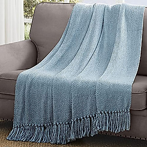 Christian Siriano NY Woven Lurex 50x60 Dusty Blue Throw, (TH4219DB-9100)
