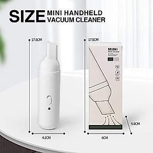 BIWASE Mini Protable Car Vacuum Cordless,Handheld Vacuum for Quick Cleaning,USB Charging,Quick Car Vacuum Cleaner for Pet Hair, Home,Office and Car Cleaning(White)