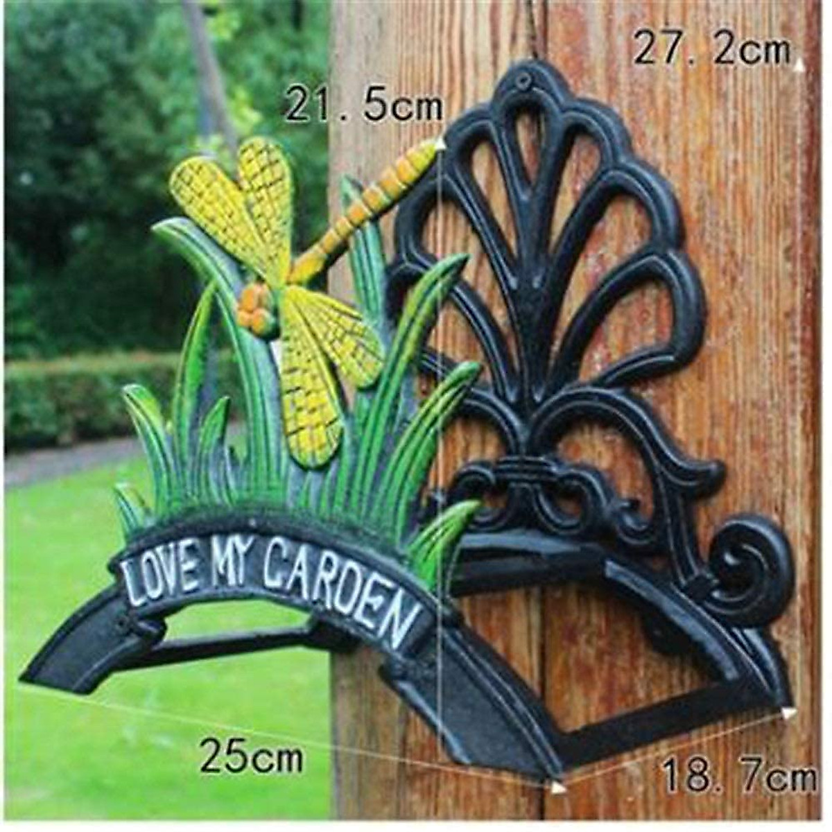 Water Pipe Holds Rack Heavy Duty Cast Iron Metal Dragonfly Wall Mounted Hose Butler Rustic Wall Hose Hanger Reel,love My Garden Garden Hose Storage Device Decoration Cast Iron Doorbell Decoration