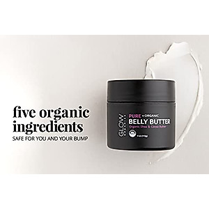 Glow Organics 100% Organic Belly Butter, Prevents Stretch Marks and Firms Skin