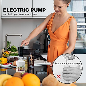 Electric Upgrade Portable Mason Jar Vacuum Sealer - 9 Piece Electric Vacuum Sealer for Jars Vacuum Sealing for Wide Mouth & Regular Mouth Mason Jar for Food Storage