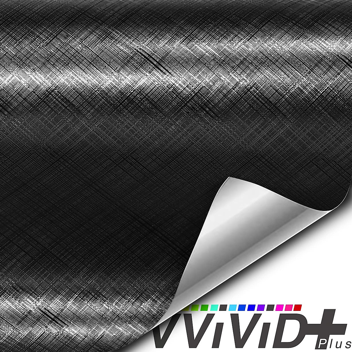 VViViD Black Stealth Plaid Brushed Vinyl Car Wrap Roll (1ft x 5ft)