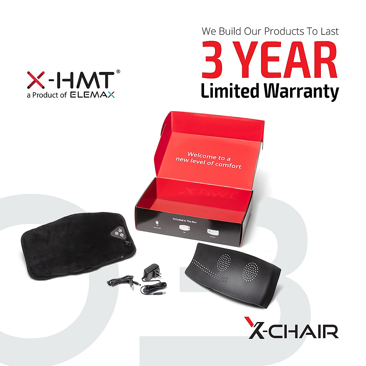 X-Chair X-HMT Heat & Massage Therapy Unit – Heat & Massage Unit Attaches to Any on Amazon / 4 Massage Levels/Increase Blood Flow and Reduce Stress While Working