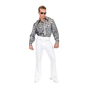 Charades Men Disco Pant Costume Bottoms, White, 38 US