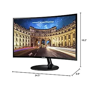 Samsung CF390 27" Curved Monitor – LCD FHD, 16:9, 1920x1080, HDMI, VGA, VESA, Eye Saver & Flicker-Free Tech – Boomph's Comprehensive Ultimate Performance Cloth Solution for Your Workspace