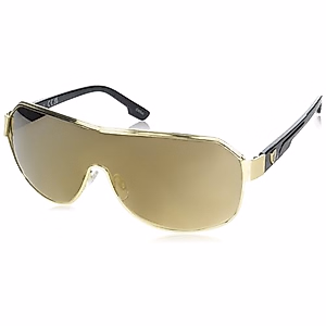 Southpole mens 5012sp Handsome UV Protective Metal Shield Sunglasses for Men Trendy Gifts Men 148 mm, Gold & Black, mm US