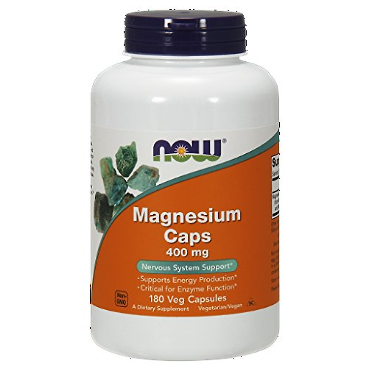 NOW Magnesium 400mg,180 Capsules (Pack of 2)