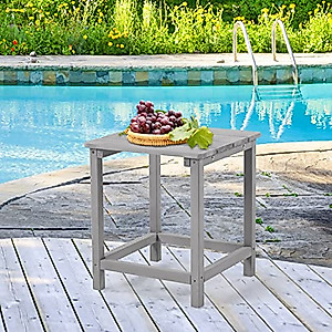 Mederra Outdoor Indoor Adirondack Side Table, Cedar Wood Patio End Table, Rectangular Coffee Table for Garden, Lawn, Pool, Porch, Backyard