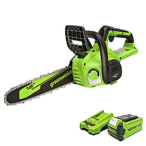 Greenworks 40V 12" Chainsaw, 2.0Ah Battery and Charger Included (Gen 2)