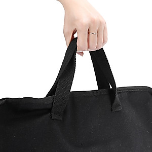 Heavy Duty Waxed Canvas, Multi-Purpose Knife Case With 5 Slots, Durable Handle, Elastic Band (Black)