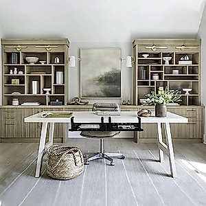 Metal Cable Management Tray Under Desk with Clamp Retractable Cord Organizer for Desk No Drill Cable Tray Basket for Wire Management Sturdy Metal Cable Management Under Desk with Clamp for Home Office