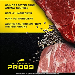 Diamond Pro89 Beef, Pork and Ancient Grains Dry Dog Food Formula with High Protein, Probiotics, and Premium Ingredients