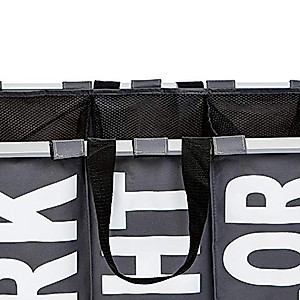 Amazon Basics Triple Laundry Basket Hamper, Dark Grey