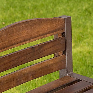 Christopher Knight Home Milos Acacia Barstools, 2-Pcs Set, Dark Brown / Rustic Metal