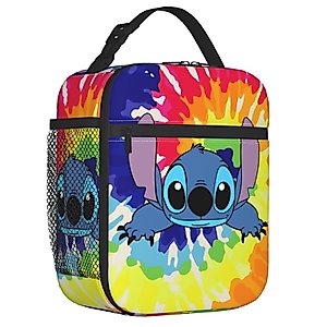 Yiwbor Cartoon Lunch Box Reusable Lunch Bag Anime Insulated Tote Bag for Travel Picnic Office Gift
