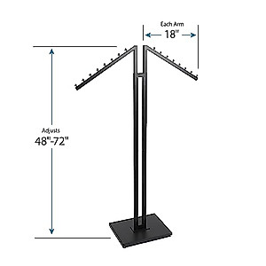 SSWBasics Black 2-Way Clothing Rack with Slant Arms