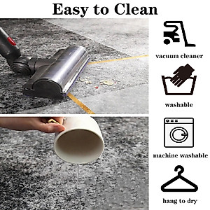 ALNILA Modern Fashion Wavy Area Rug, Abstract Black White Orange Gray Printed Large Rug, Soft Durable Washable Floor Rug, for Living Room Office Study Bedroom Entrance 4x6ft