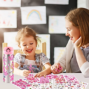 Coosilion 17 oz Insulated Water Bottle, DIY-0718, Pink, Stainless Steel, Decorate Your Own Water Bottle for Girls, 304 Food Grade, BPA Free, Leakproof, 17 fl oz, Water Bottle