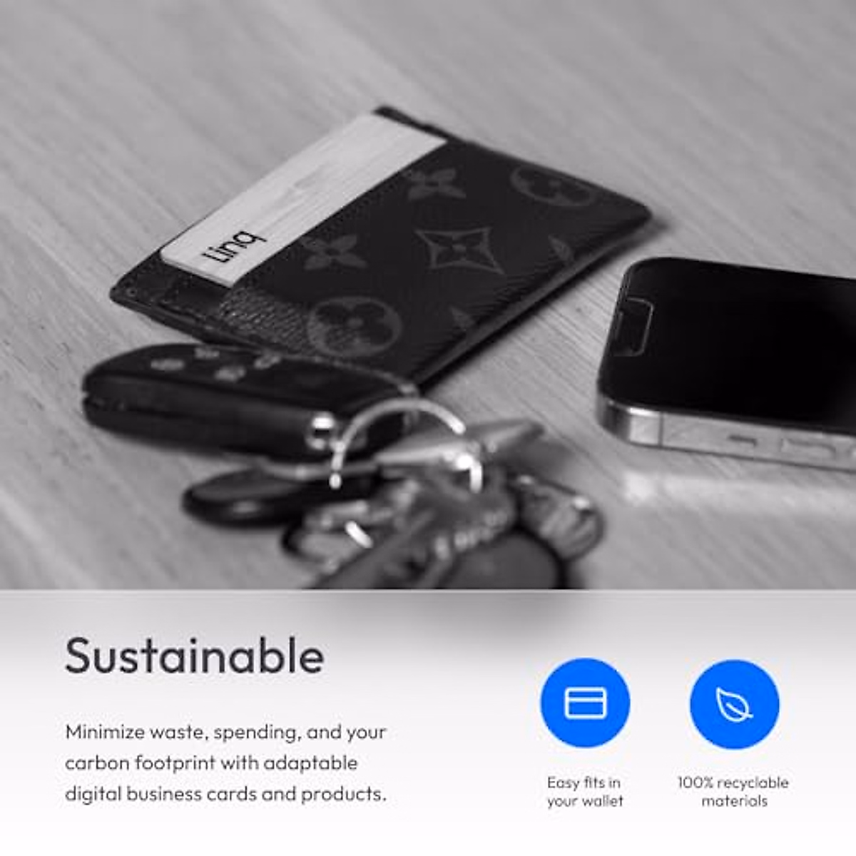 Linq Digital Business Card - Smart NFC Contact and Networking Card (Matte Black)