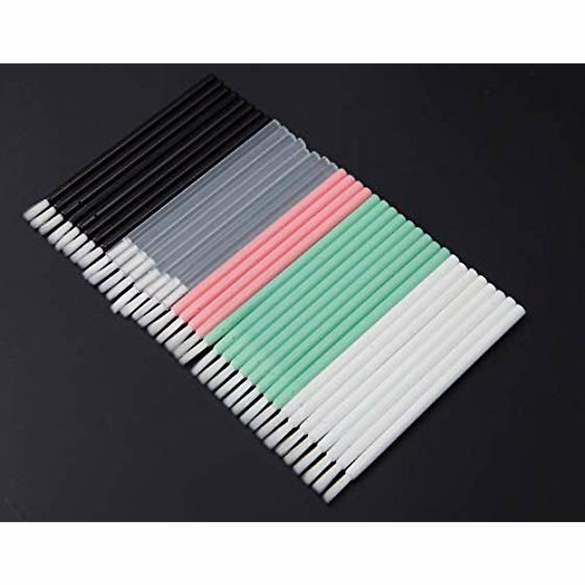 Huachnet Disposable Lipstick Gloss Wands with Soft Brush Head Makeup Kits-Pack of 100 (Black-Nylon Hair Lip Brush)