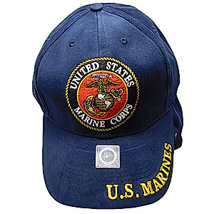 United States Marine Corps Marines Semper Fi U.S.M.C Navy Blue Cotton Adjustable Embroidered Baseball Hat Cap Officially Licensed CP00301