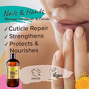 naissance Natural Vitamin E Oil 32 fl oz - Pure, Natural, Vegan, Cruelty Free, Hexane Free, Non GMO - Ideal for Aromatherapy, Skincare, Haircare, Nailcare and DIY Beauty Recipes