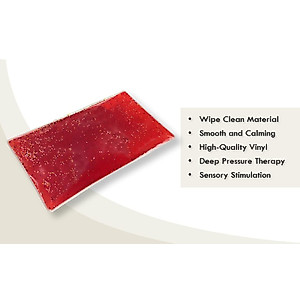 Skil-Care Weighted Rectangular Gel Lap Pad, 3 Pound Sensory Stimulation for Calming and Soothing Adults and Children, Red