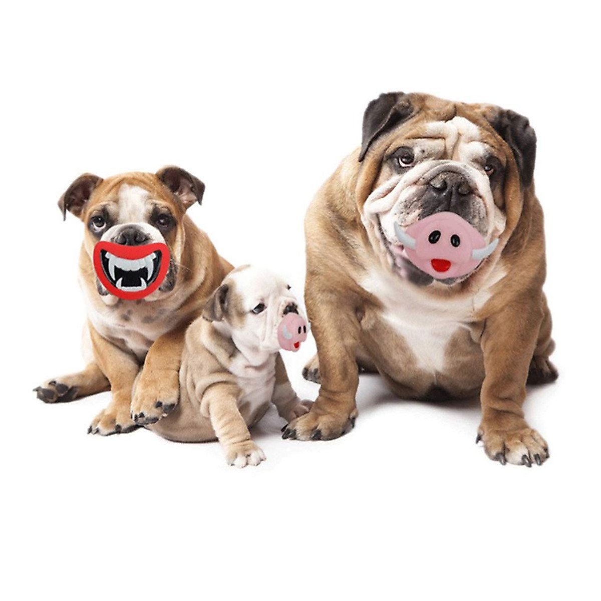 PRETYZOOM 3pcs Silicone Dog Chew Toy Fake Pig Nose Vampire Fangs Red Lips Pet Cosplay Props Halloween Party Favors for Dog