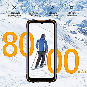 CUBOT Rugged Smartphone Android 11, Kingkong 5 pro Rugged Mobile Phone Waterproof IP69,8000 mAh Battery 6 inch Phone Unlocked, 48 MP Camera 4GB + 32GB, Dual Sim GSM 4G, Face ID/Touch ID/NFC/GPS