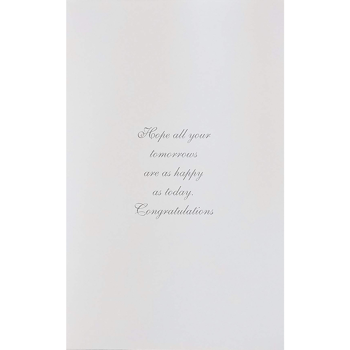 A Wedding Wish - Jewish Greeting Card for Bride and Groom -"Hope all your tomorrows are as happy as today - Congratulations"