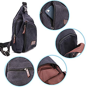 Kalevel Outdoor Travel Crossbody Backpack Casual Shoulder Chest Bag (Black,L)