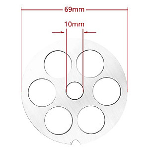 #12 Stainless Steel Meat Grinder Plate Discs Blades for Kitchenaid Mixer FGA Food Chopper and Hobart, LEM, Cabelas, Weston, MTN Meat Grinders