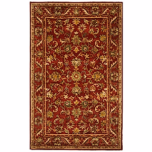 SAFAVIEH Antiquity Collection 9' x 12' Red / Red AT52E Handmade Traditional Oriental Premium Wool Area Rug