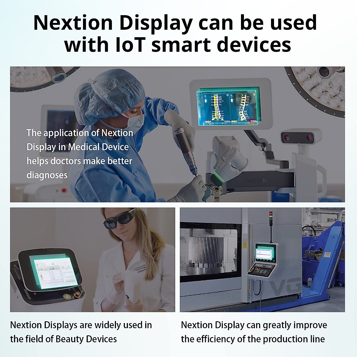 Nextion 10.1″ Intelligent Series HMI Display NX1060P101-011C-I Capacitive LCD-TFT Touch Screen 1024 * 600, Widely Used in Vehicle HMI, 3D Printer, Support Video Audio Animation Play Functions.