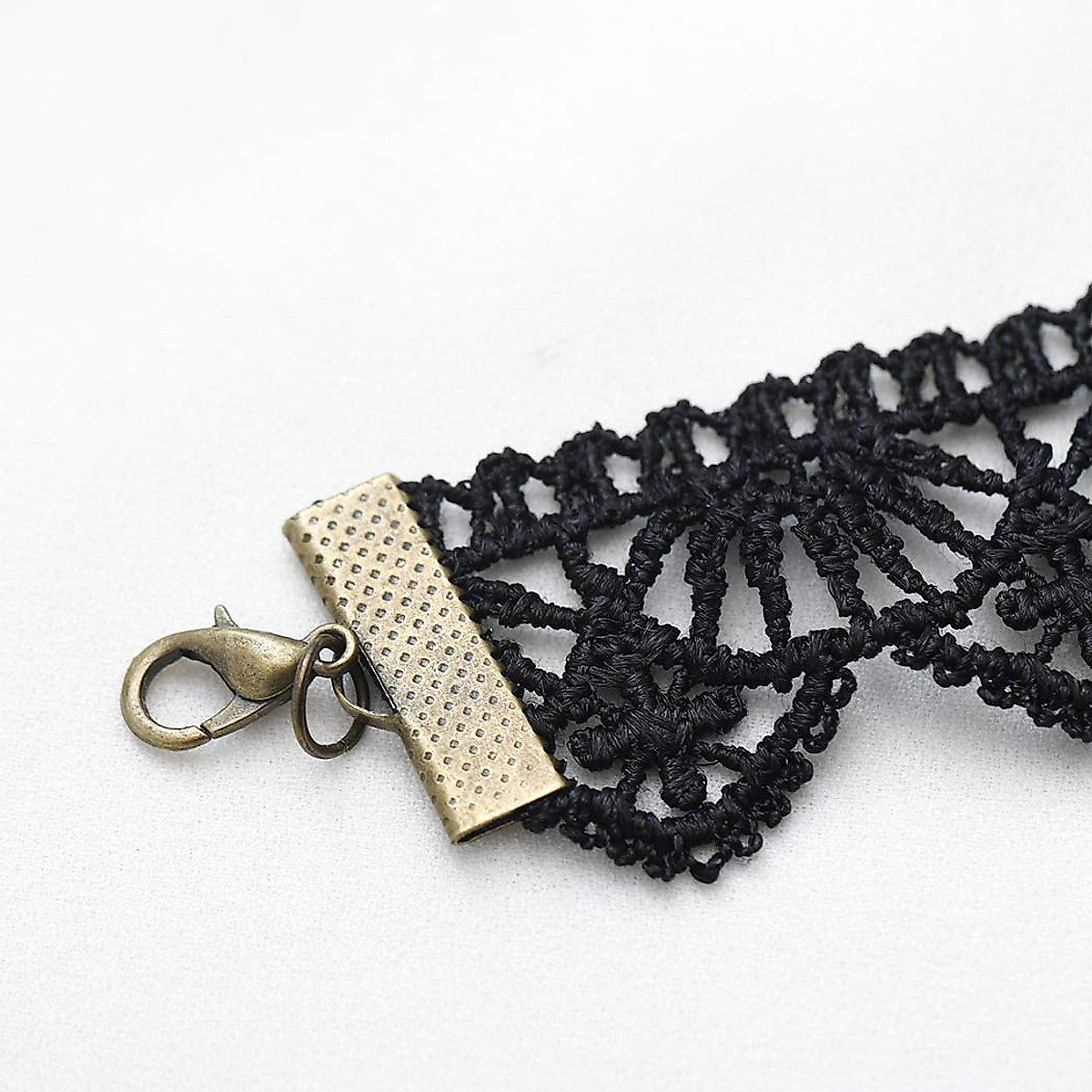 Zoestar Black Lace Choker Necklaces Vintage Crystal Pendant Necklace Punk Chain Accessories for Women